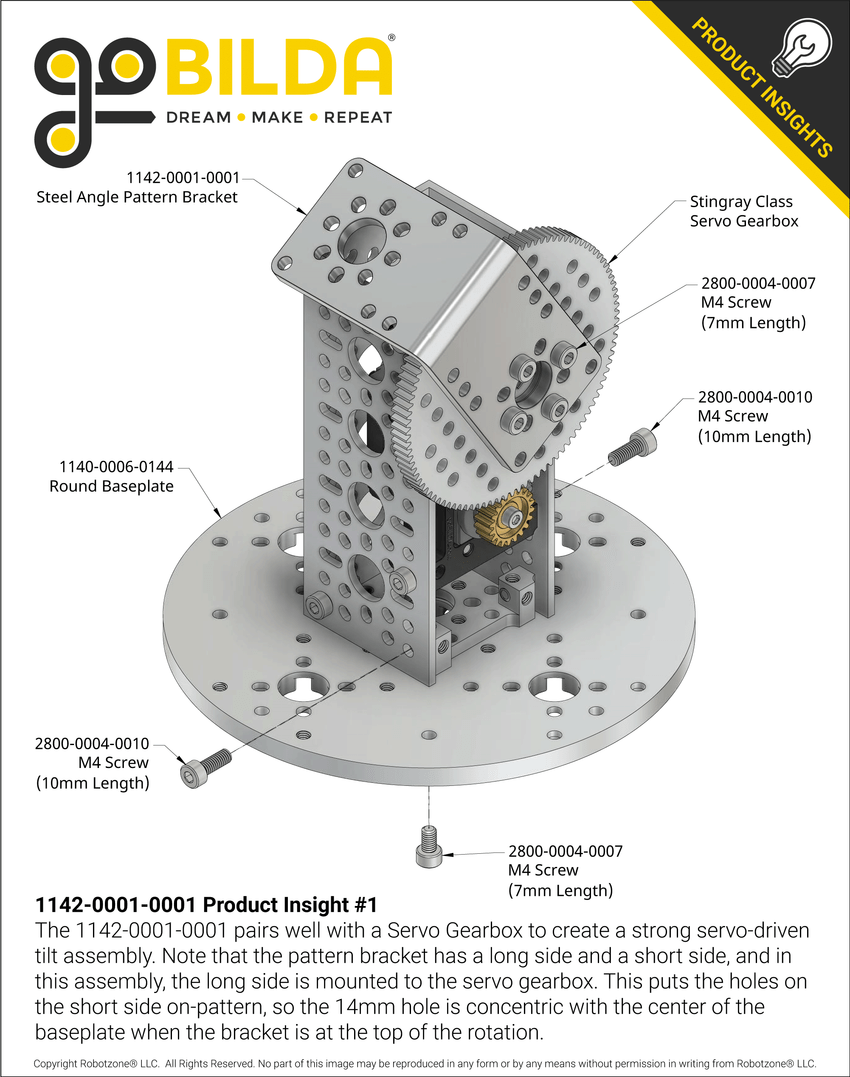 1142 Series Steel Angle Pattern Bracket (1-1) - goBILDA 1142 Series Steel Angle Pattern Bracket (1-1) - goBILDA